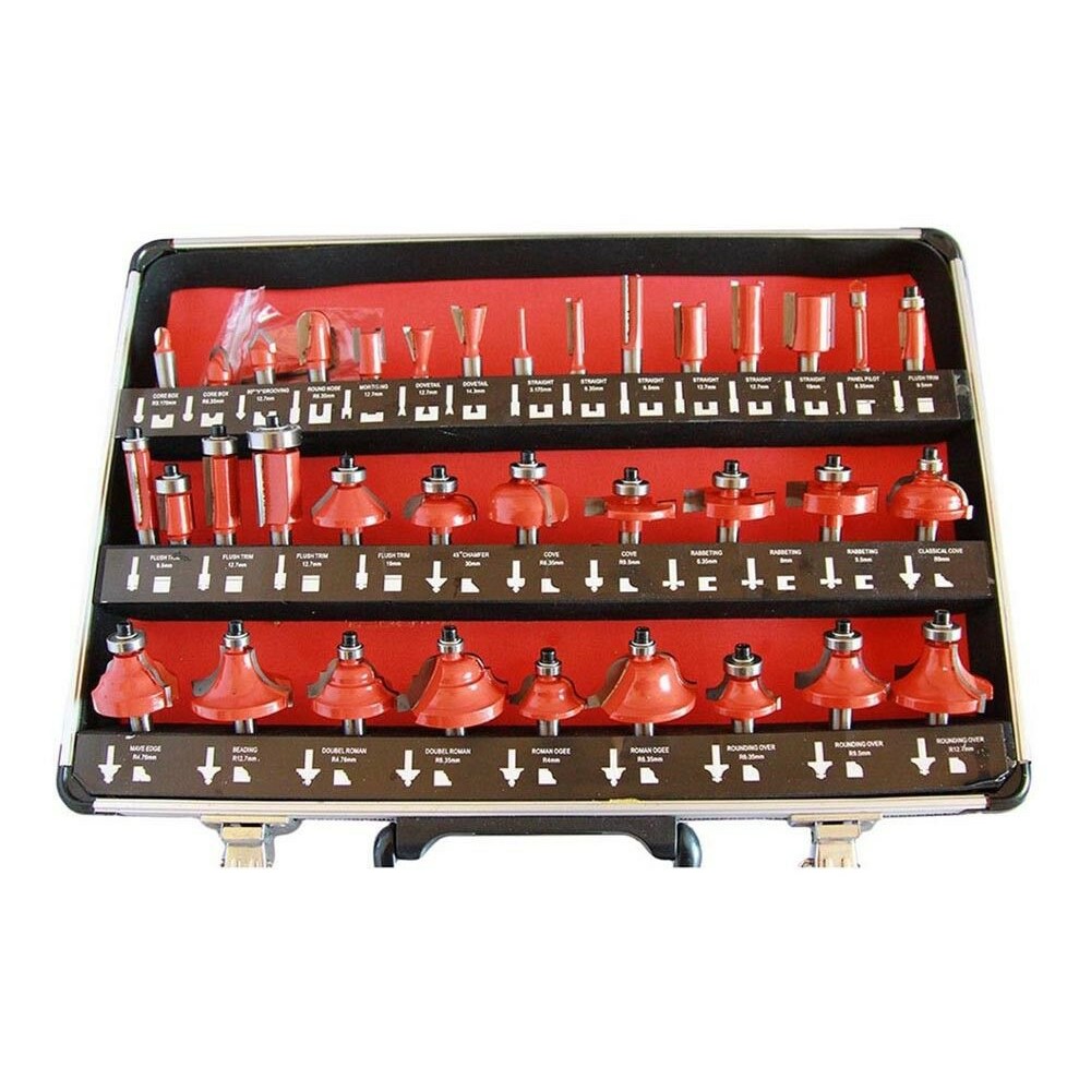 Set 35 frese kit fresa gambo 8 mm x legno cornice...