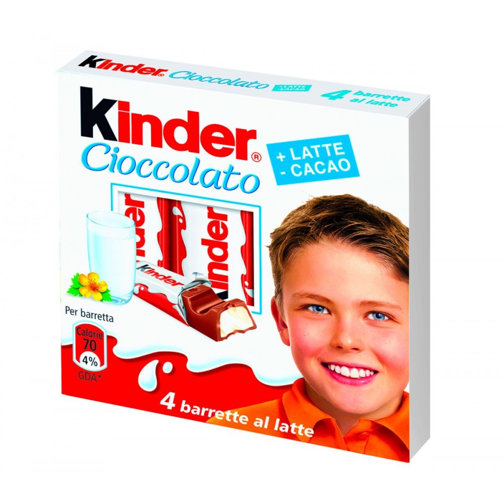 Ferrero Kinder barrette pack risparmio da 20 x 50g (4 barrette) ciocco