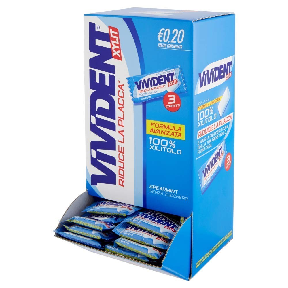 Vivident Xylit Spearmint Senza Zucchero Marsupio 170 pezzi da 3 confetti
