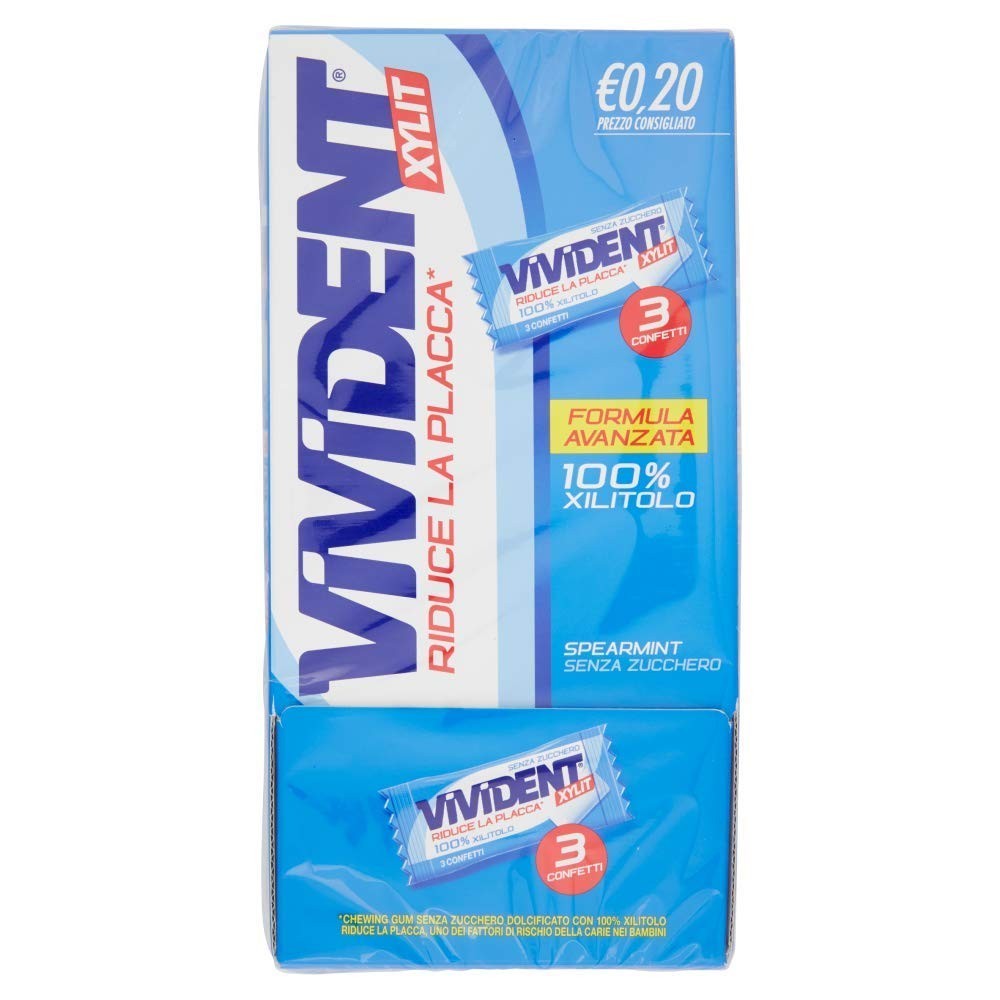Vivident Xylit Spearmint Senza Zucchero Marsupio 170 pezzi da 3 confetti