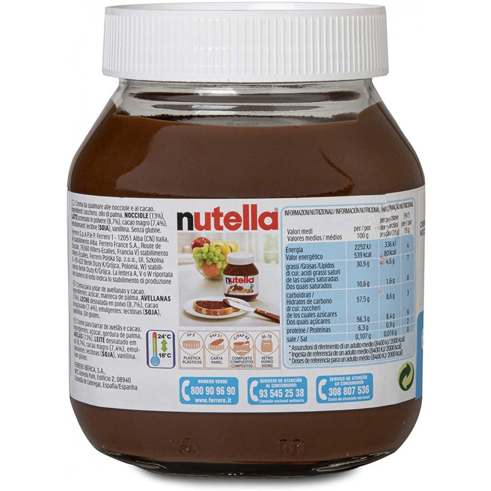 Barattolo in vetro Ferrero Nutella da 600gr