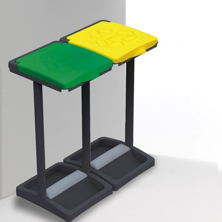 PORTASACCHI raccolta rifiuti differenziata con 2 vani porta sacchetti ...