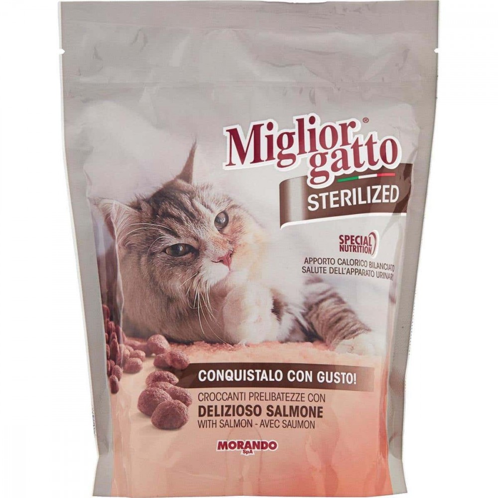 Morando Miglior Gatto Sterilized Croccantini con Delizioso Salmone 400g