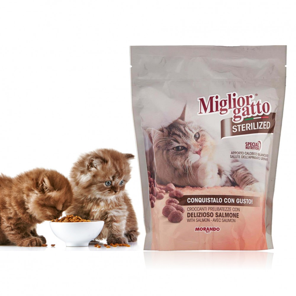 Morando Miglior Gatto Sterilized Croccantini con Delizioso Salmone 400g