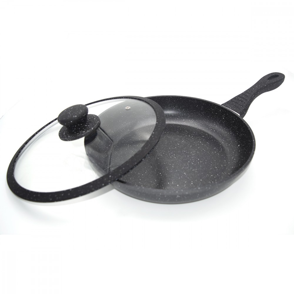 DGBAVARIA set padelle con coperchi 6 pezzi nero ad induzione in pietra ...