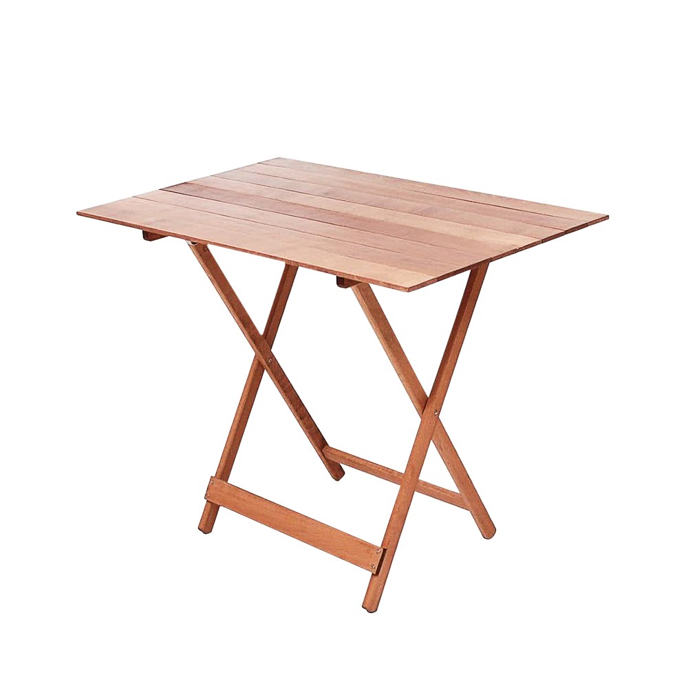 Tavolo pieghevole 100 x 60 cm in legno naturale richiudibile da giardino