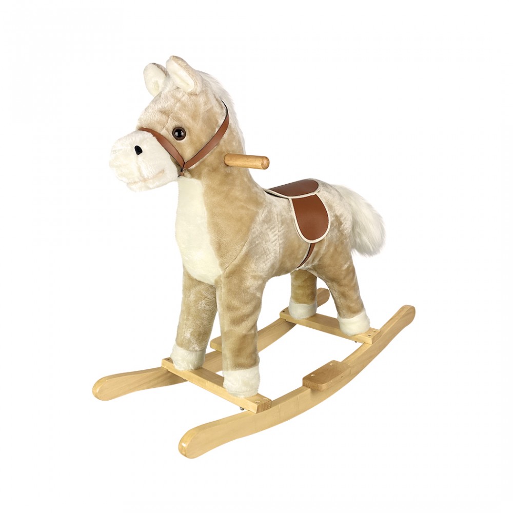 Baldo cavallo a dondolo con suoni e movimento 720400 BEIGE in soffice ...