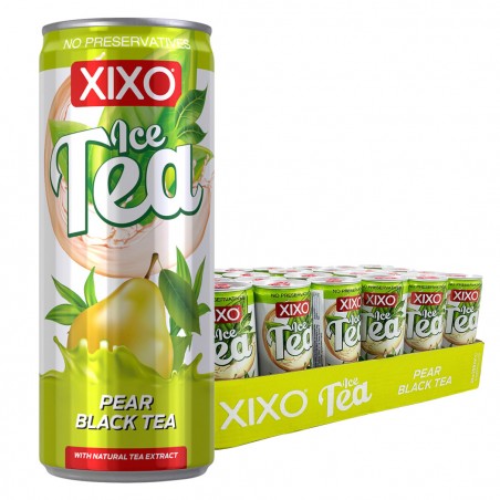 Pack 24 Lattine Bevanda Gassata Analcolica XIXO Ice Tea Pear Black tea ...